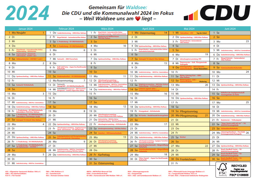 CDU Jahreskalender 2024